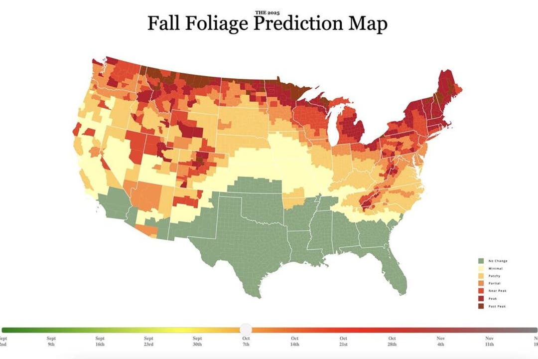 Interactive fall foliage maps that predict 2025 fall color